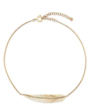 CADAR 18k Yellow Feather Collar Necklace - Gold