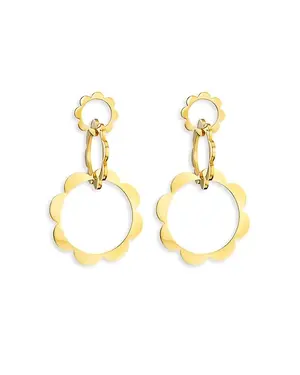 CADAR Bloom Trio Unity Flower Drop Earrings - Gold