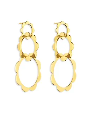 CADAR Bloom Trio Unity Flower Drop Earrings - Gold