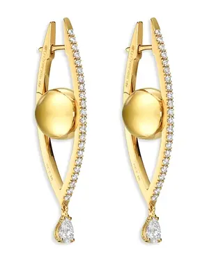 CADAR 18k Yellow Diamond Hoop Earrings - Gold