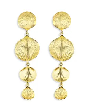 CADAR 18k Yellow Shell Drop Earrings - Gold