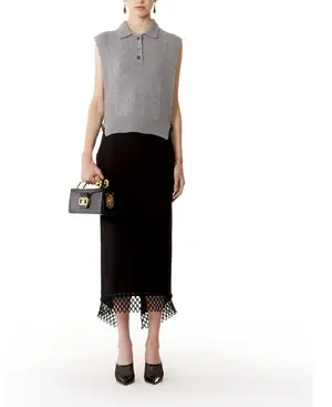 LANVIN Pencil Cat Leather Bag