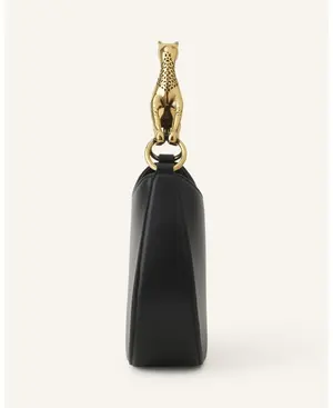 LANVIN Lamb Leather Hobo Cat Bag - Black