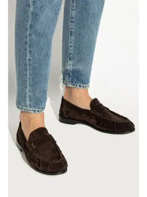 Saint Laurent Suede Loafers - Brown