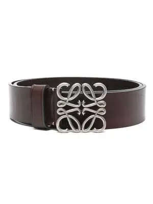 Loewe Chunky Anagram Leather Belt Brown