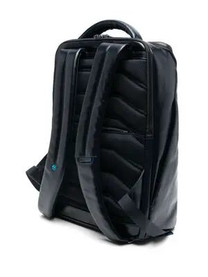 PIQUADRO Leather Backpack - Blue