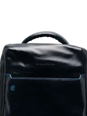 PIQUADRO Leather Backpack - Blue