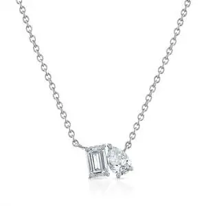 Stephanie Gottlieb Mini Emerald-pear Two Stone Necklace