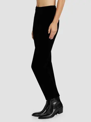 L'Agence Rebel Tapered Velvet Trousers - Black