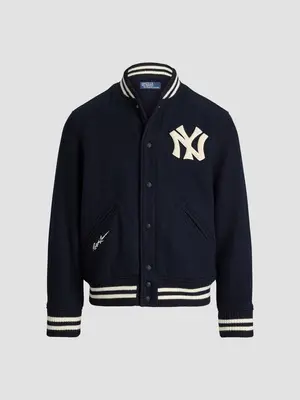 Polo Ralph Lauren Yankee Wool-blend Bomber Jacket - Hunter Navy