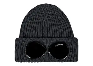 C.P. COMPANY Cotton Goggle Beanie Dark Fog Grey