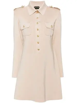 TOM FORD Ribbed Knit Mini Dress - Neutrals