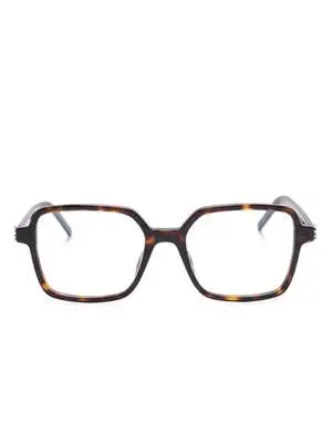 Saint Laurent Tortoiseshell-effect Square Frame Glasses - Black