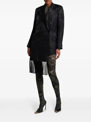 Etro Jacquard Blazer With Fringe