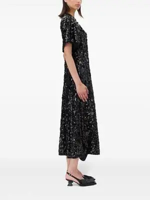 GANNI Sequinned Velvet A-line Dress