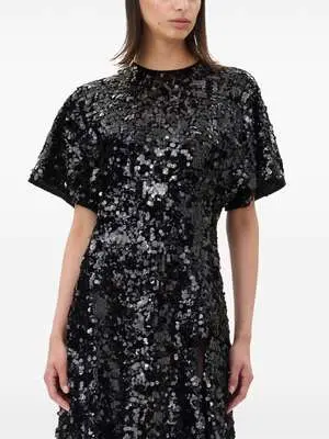 GANNI Sequinned Velvet A-line Dress