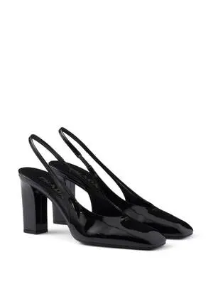 Prada 85mm Leather Slingback Pumps - Black