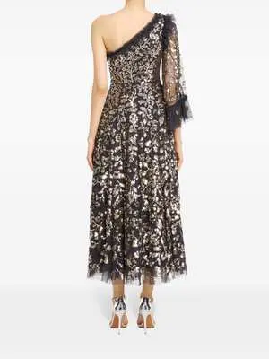 NEEDLE & THREAD Falling Leaves Sequin Midi Dress