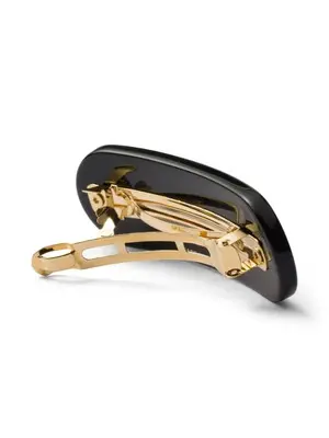Prada Triangle Logo Hair Clip