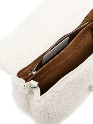 ZANELLATO Small Postina Shearling Tote Bag - White