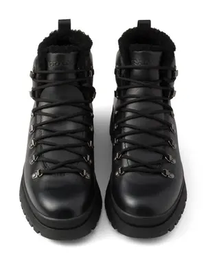 Prada Brixxen Leather Boots - Black