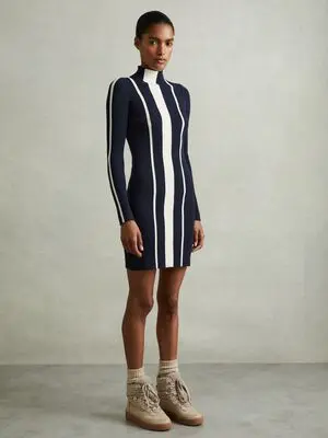 REISS Kelli Ribbed Mini Dress