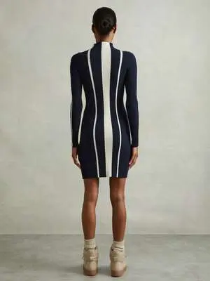 REISS Kelli Ribbed Mini Dress