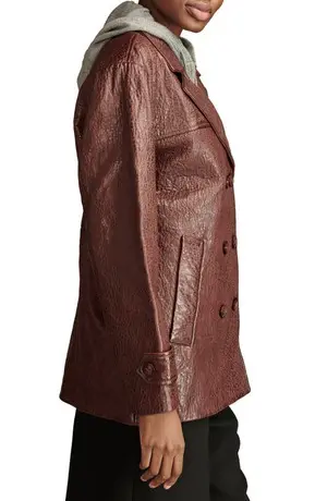 Lucky Brand Marla Pebbled Leather Coat