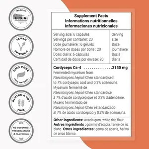 SUPERSMART Cordyceps Cs-4 3150mg Per Day
