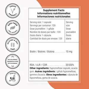 SUPERSMART Biotin 10,000mcg / 10g