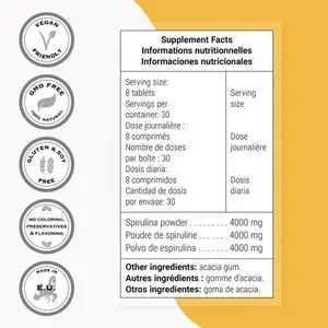 SUPERSMART Spirulina 4000mg Per Day