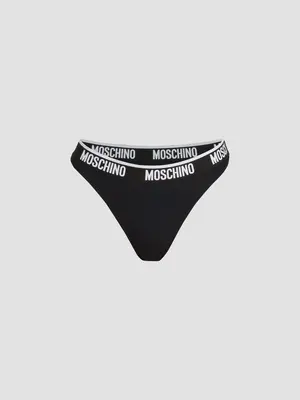Moschino Log Banded Thong - Black