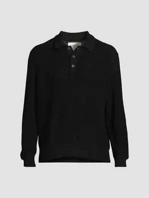 CORRIDOR Cotton Polo Sweater - Black
