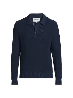 CORRIDOR Cotton Polo Sweater Blue