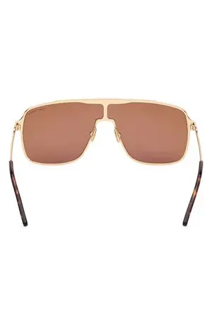 TOM FORD Zappa 69mm Oversize Navigator Sunglasses - Gold/havana/brown Lenses