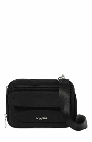 BAGGALLINI Double Zip Crossbody Bag - Black