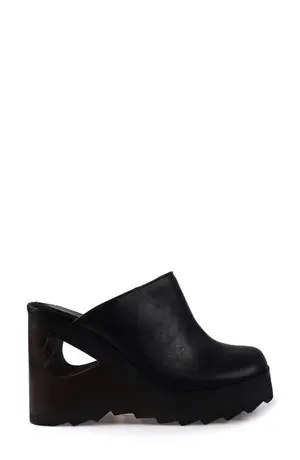 CANDIE'S Nichola Platform Wedge Clogs - Black