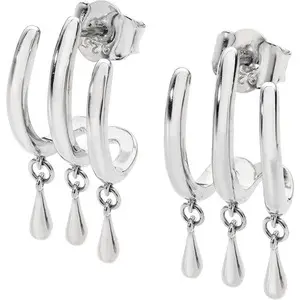 LUCY QUARTERMAINE Waterfall Drip Hoop Stud Earrings - Sterling Silver