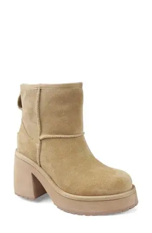 CANDIE'S Luccia Platform Bootie Sand Suede