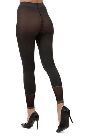 MEMOI Herringbone Footless Tights - Black