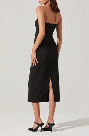 Astr The Label Strapless Tuxedo Midi Dress