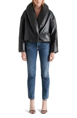 Steve Madden Evy Faux Leather Puffer Coat