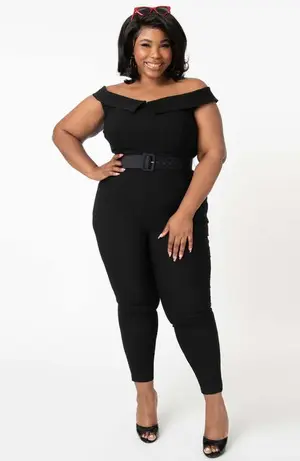 Unique Vintage Off Shoulder Gillian Jumpsuit