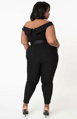 Unique Vintage Off Shoulder Gillian Jumpsuit