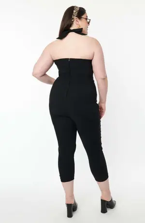 Unique Vintage Sweetheart Halter Marcel Jumpsuit