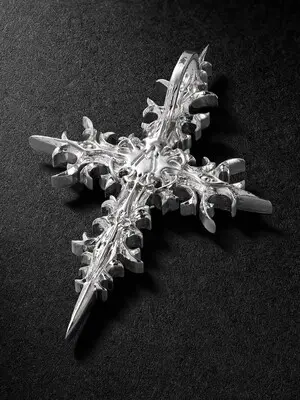 ALEX MOSS Nirvana 14k White Diamond Cross Pendant