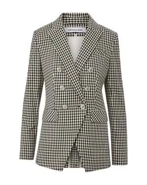 Veronica Beard Charleston Gingham Dickey Blazer Jacket - Black