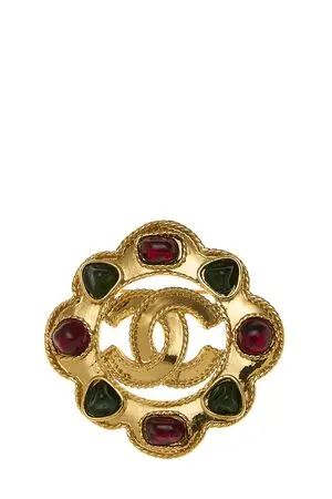 Chanel Gripoix 'cc' Brooch - Multi