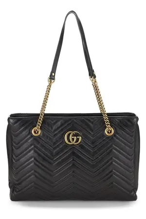 Gucci Leather Gg Marmont Flat Chain Tote