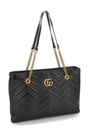 Gucci Leather Gg Marmont Flat Chain Tote